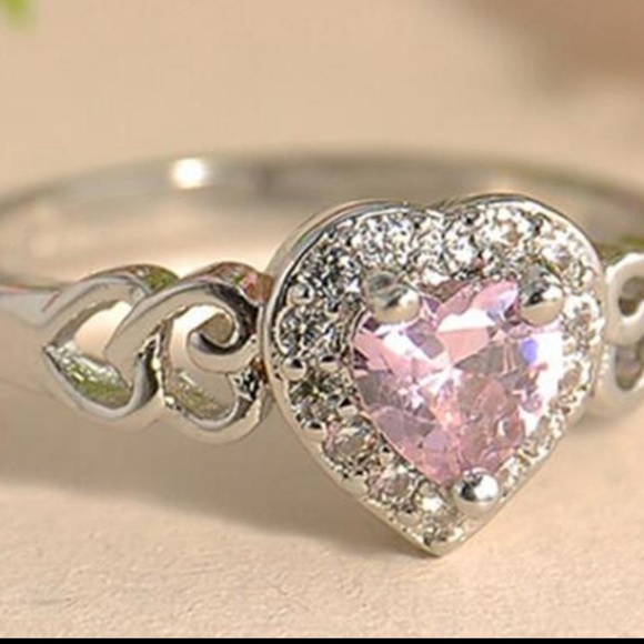 Fashion Jewelry | Jewelry | Halo Pink Heart Ring | Poshmark